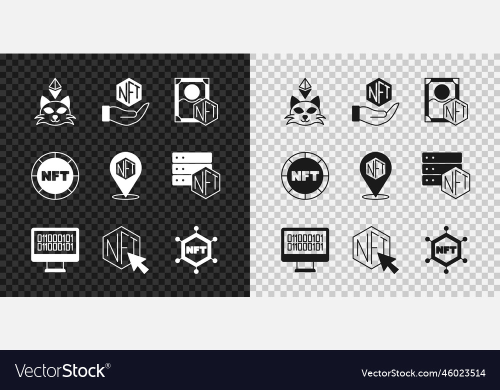 Set nft digital crypto art binary code Royalty Free Vector Set nft digital crypto art binary code Royalty Free Vector