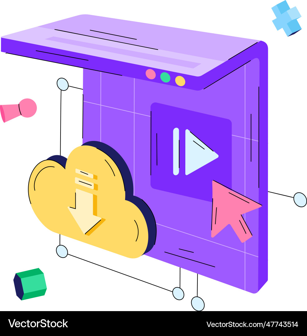 Video downloading Royalty Free Vector Image - VectorStock