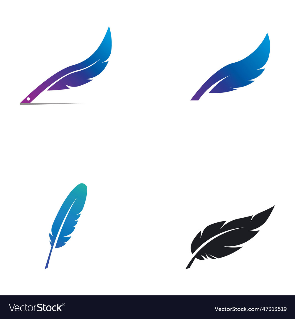 Feather icon template design Royalty Free Vector Image
