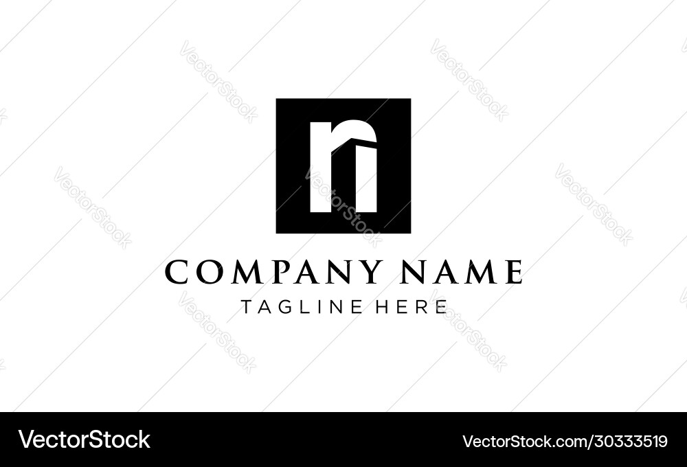 Letter n with building logo design concept Vector Image