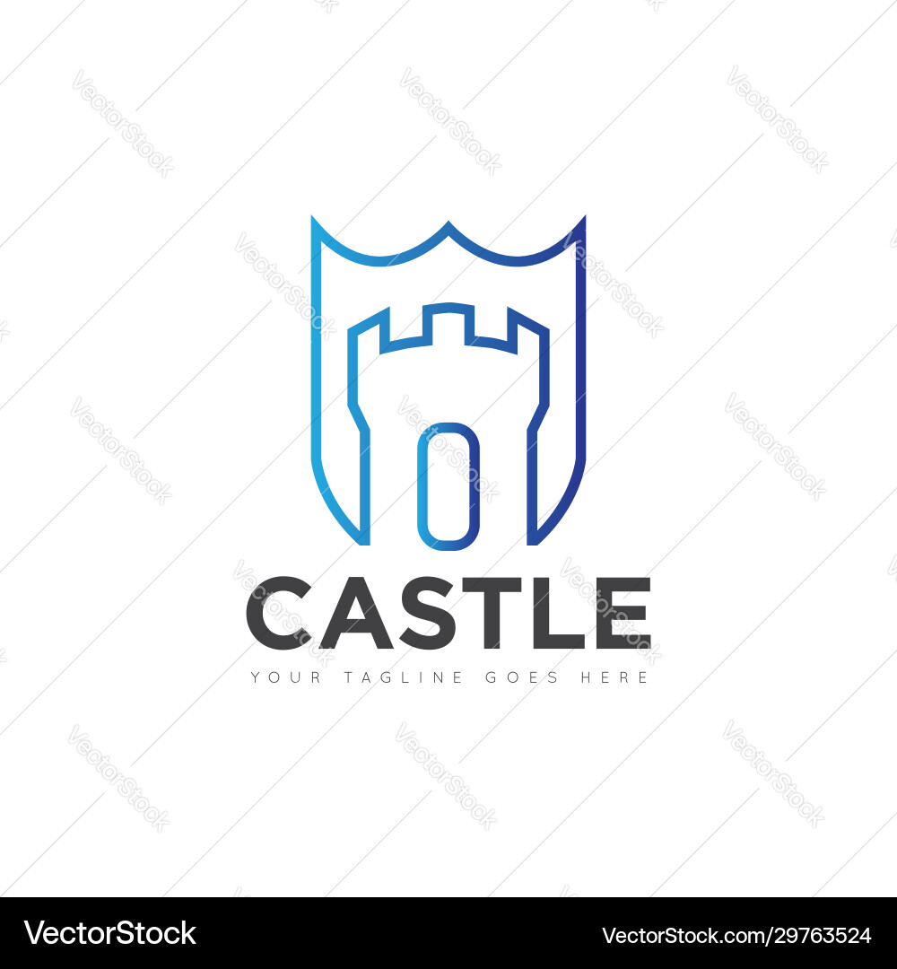 Castle logo and icon Royalty Free Vector Image