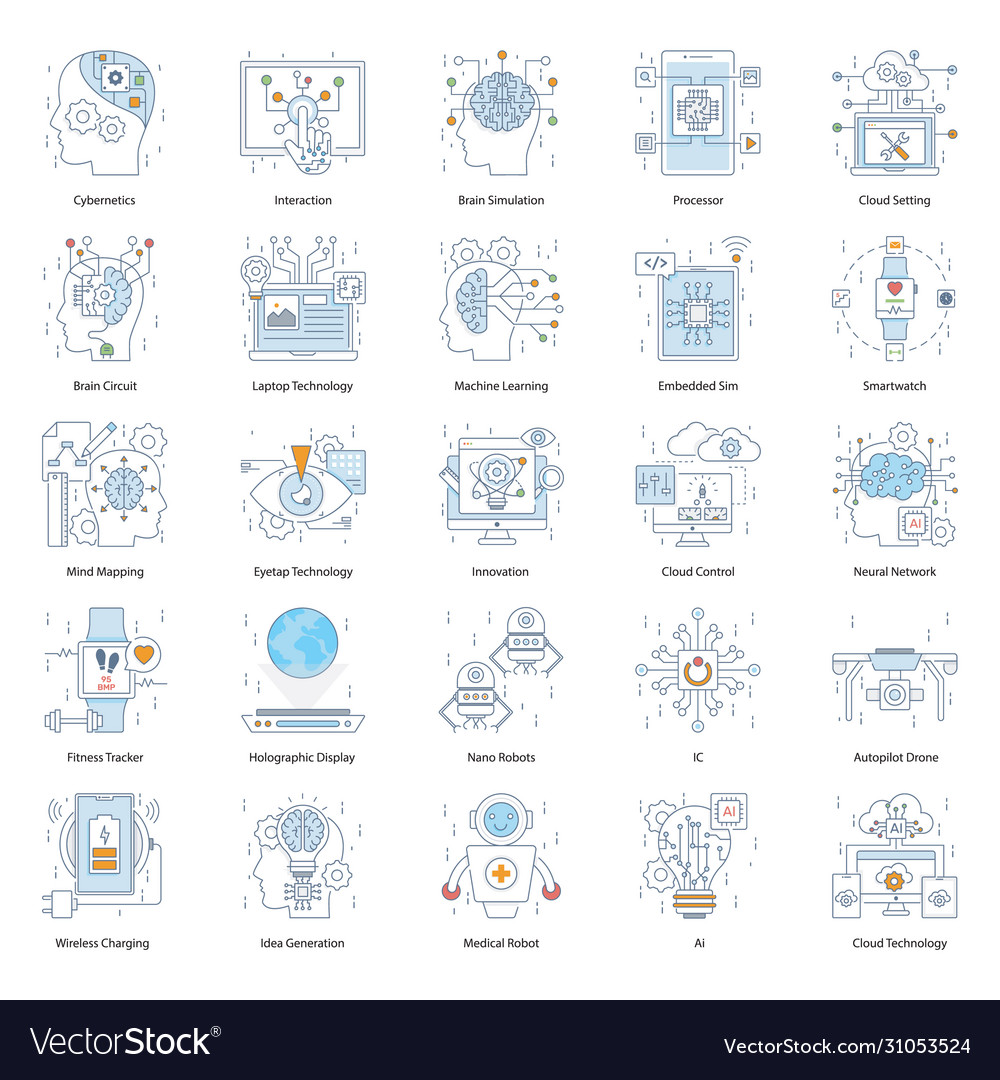 Information technology flat icons Royalty Free Vector Image Information technology flat icons Royalty Free Vector Image