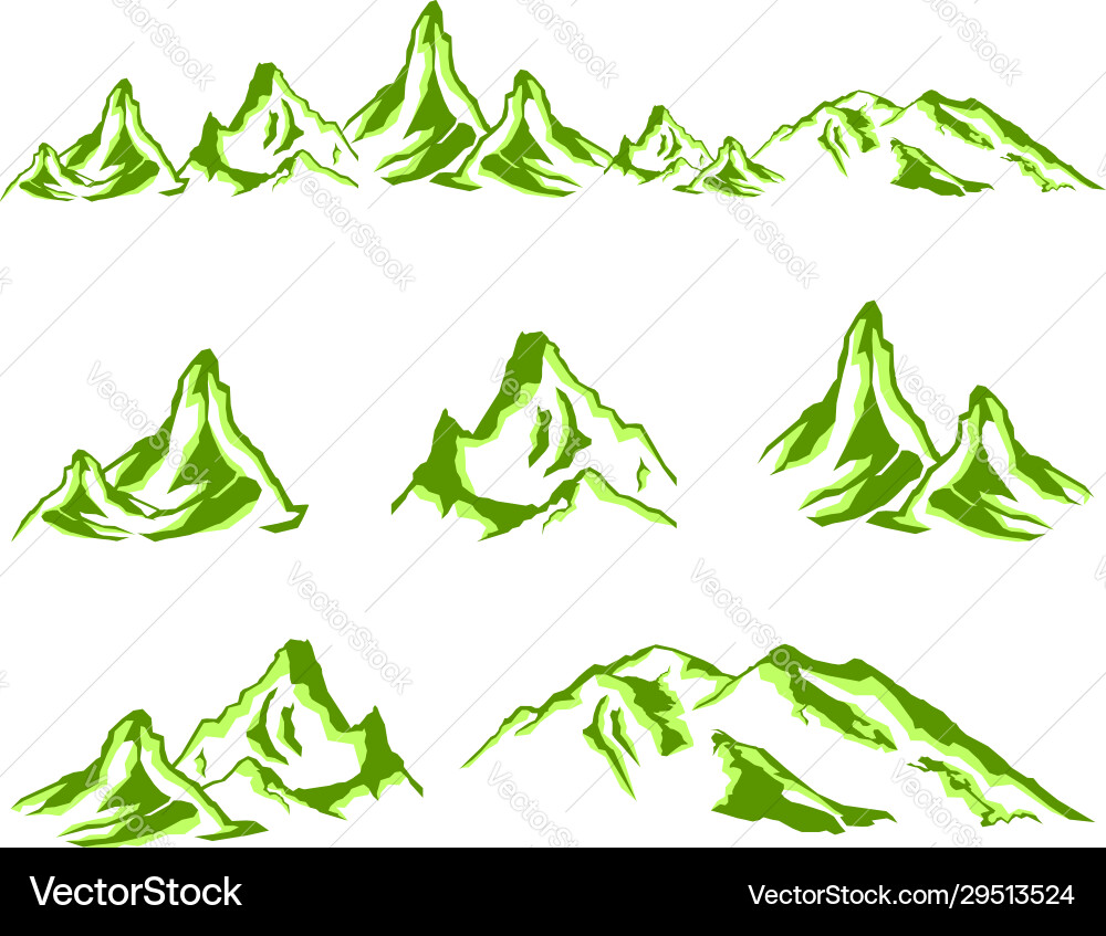 Set high mountain logo in modern style high Vector Image