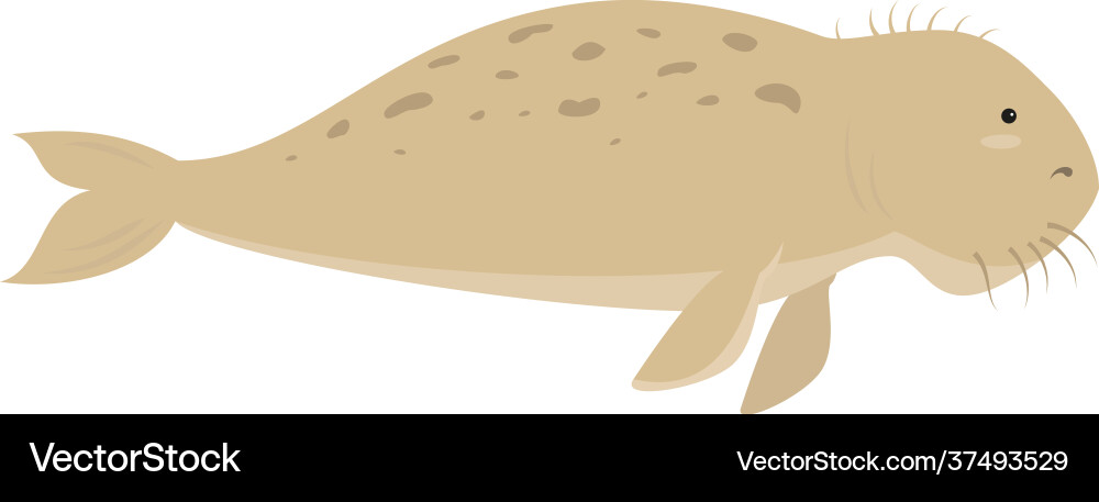Cartoon dugong icon on white background Royalty Free Vector