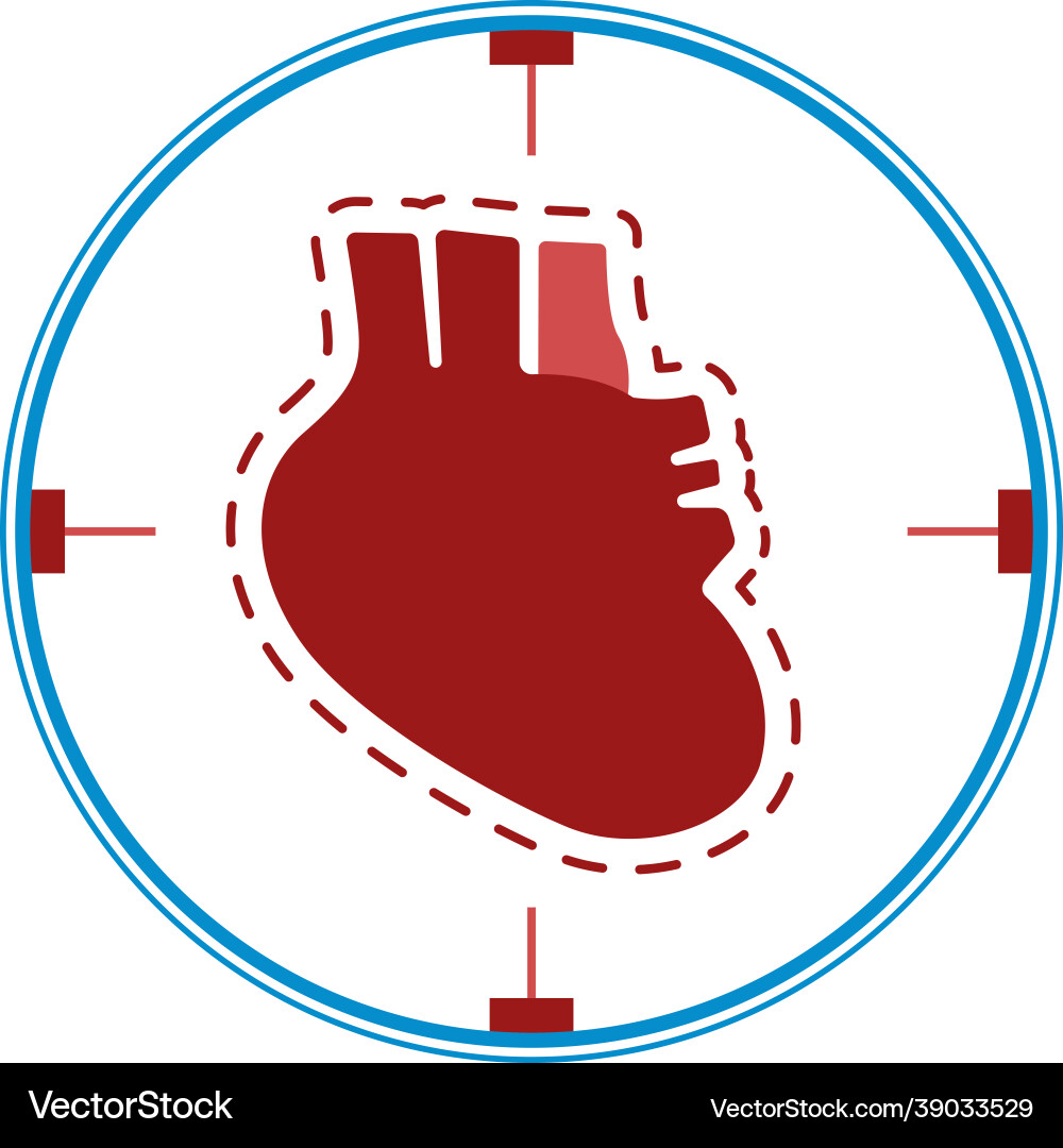 Heart in circle composition Royalty Free Vector Image