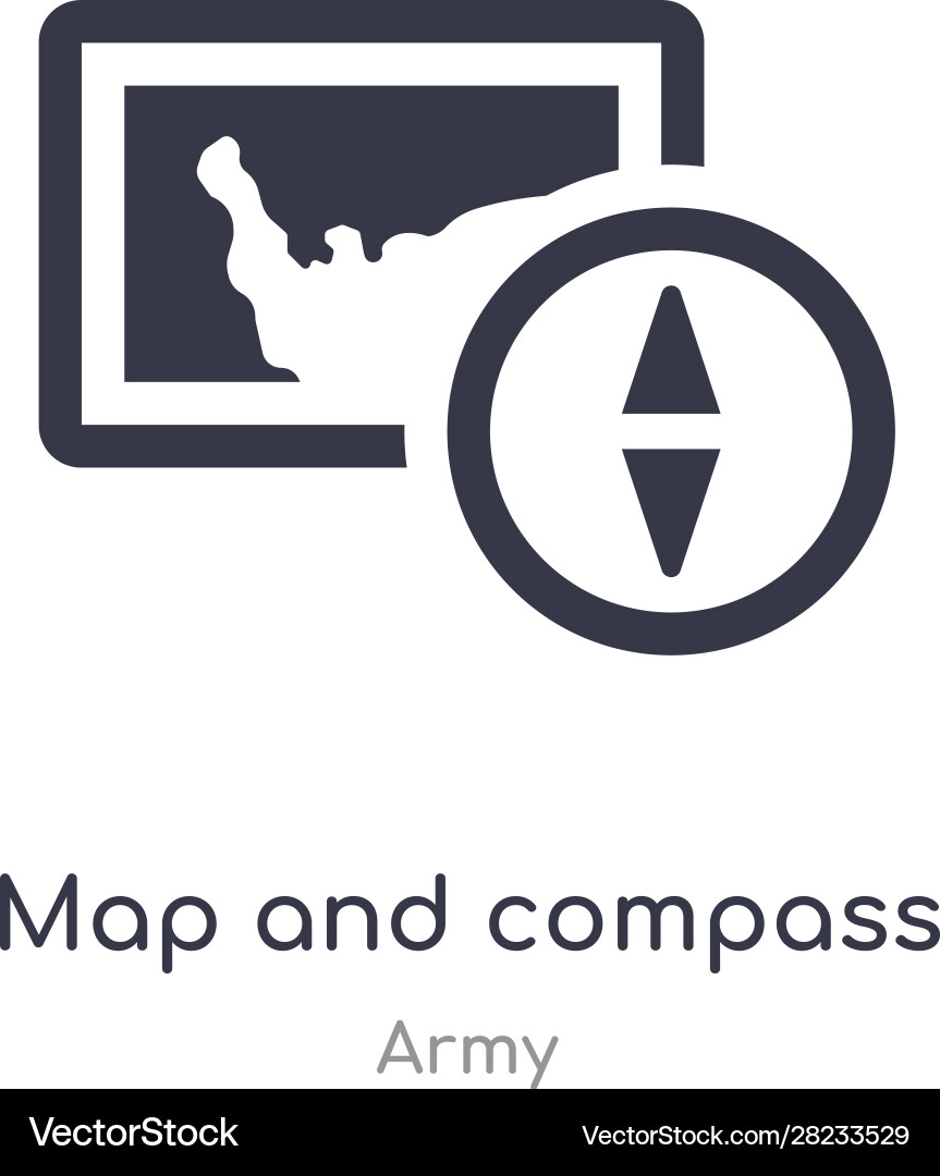 Map and compass orientation tools icon isolated Vector Image