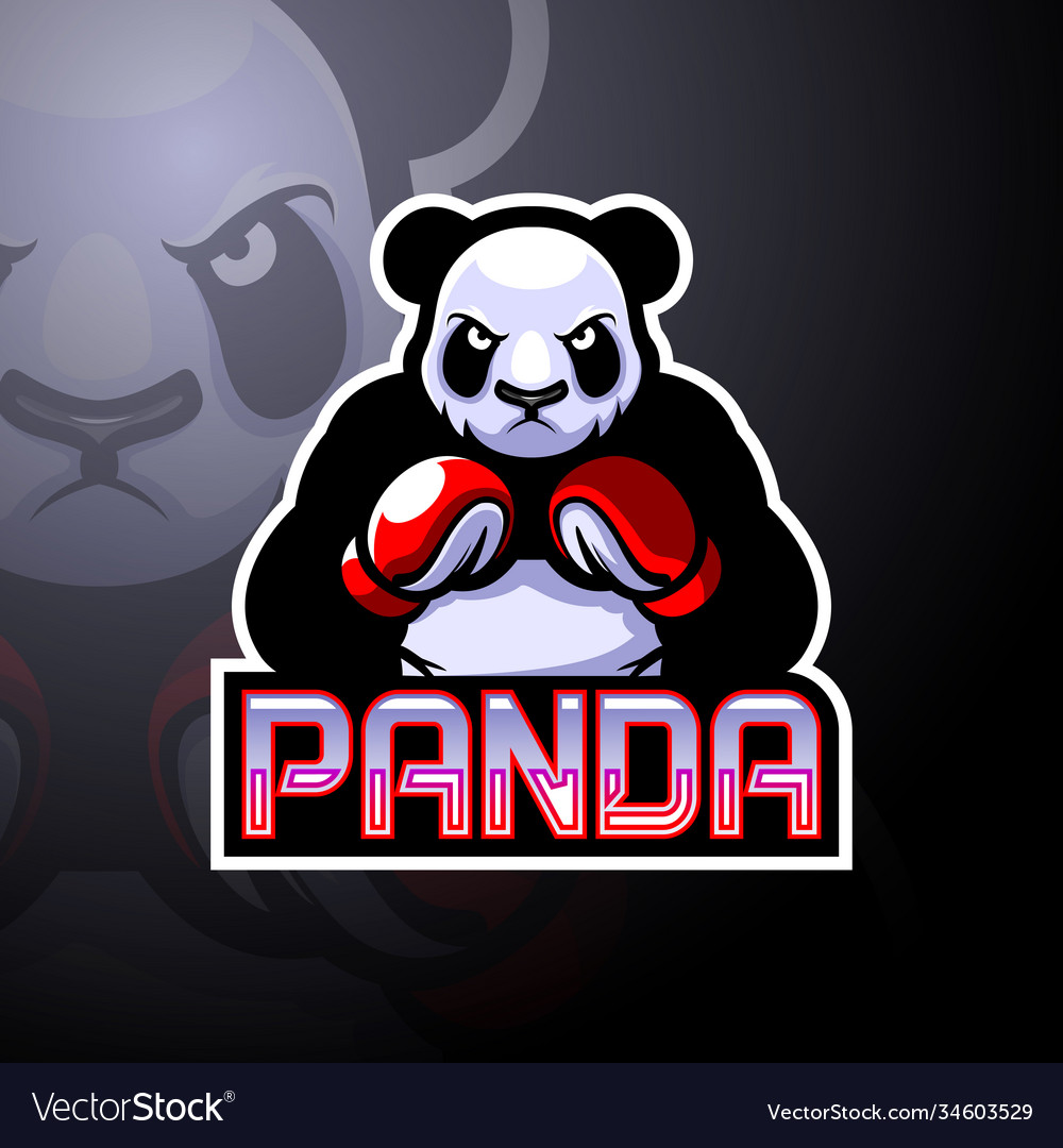 Panda Boxing Esport Logo Mascot Design Royalty Free Vector