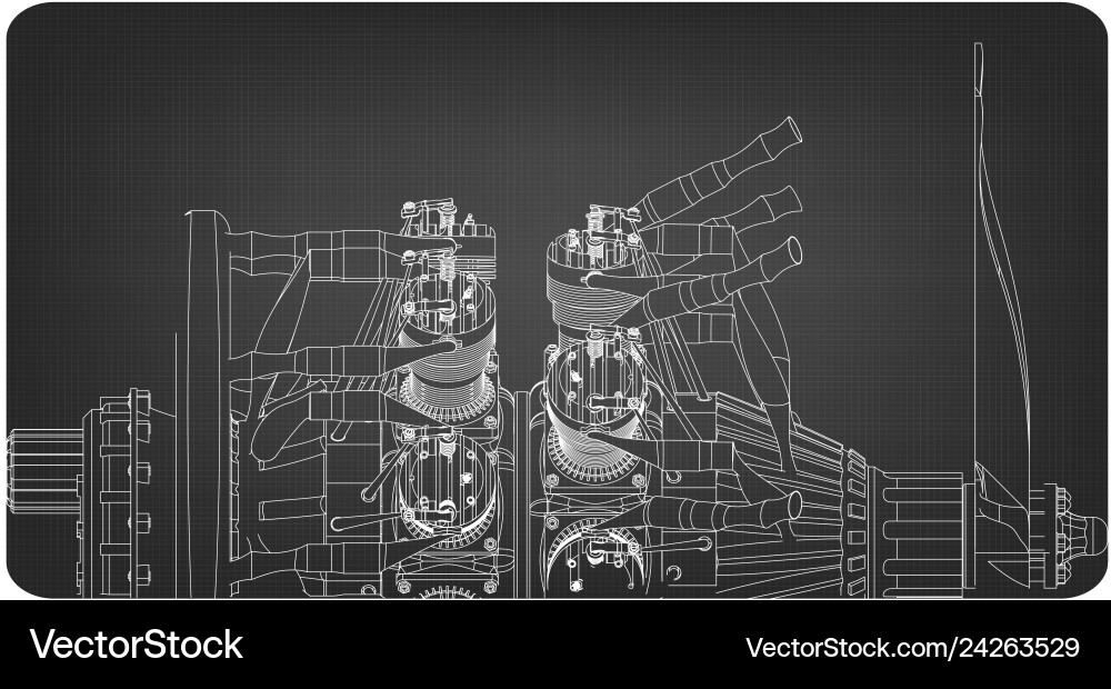 Radial engine on a gray Royalty Free Vector Image