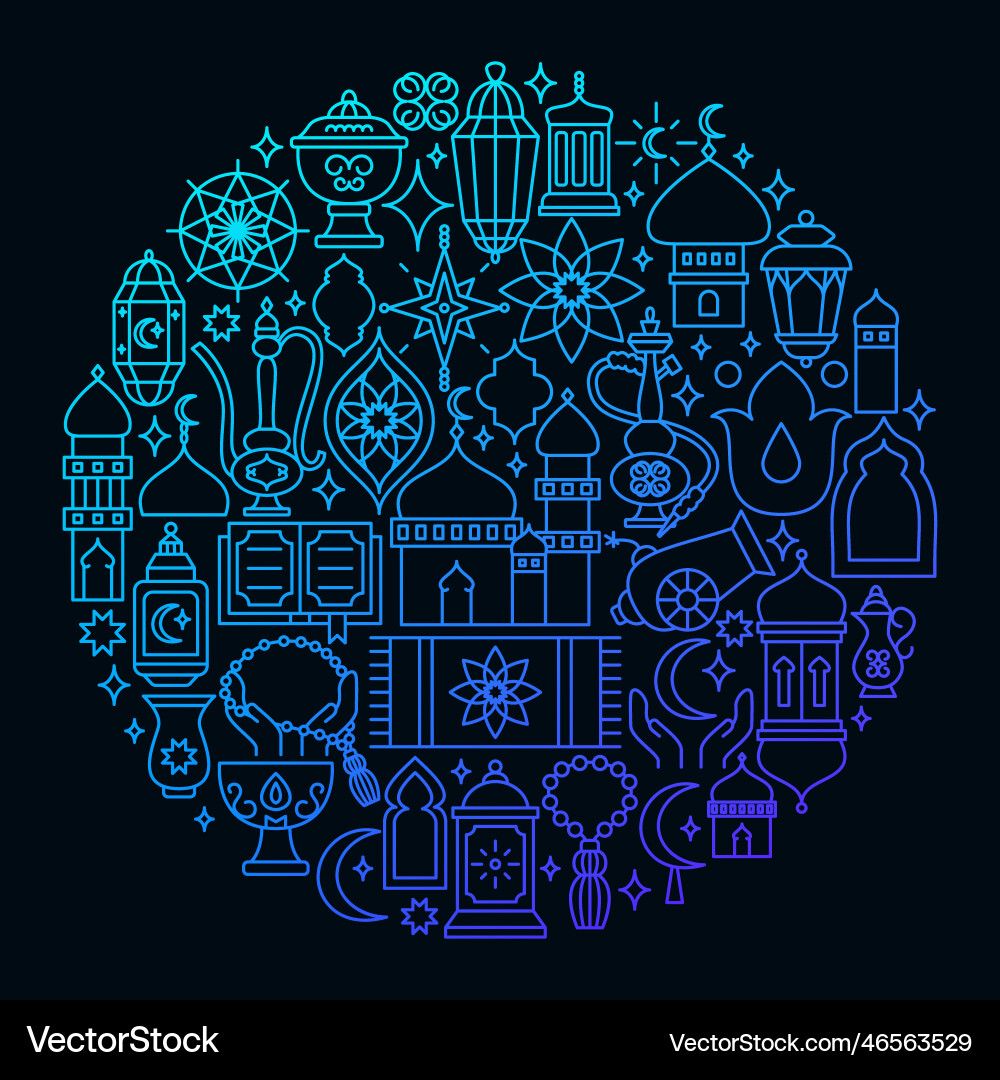 Ramadan icon circle concept Royalty Free Vector Image