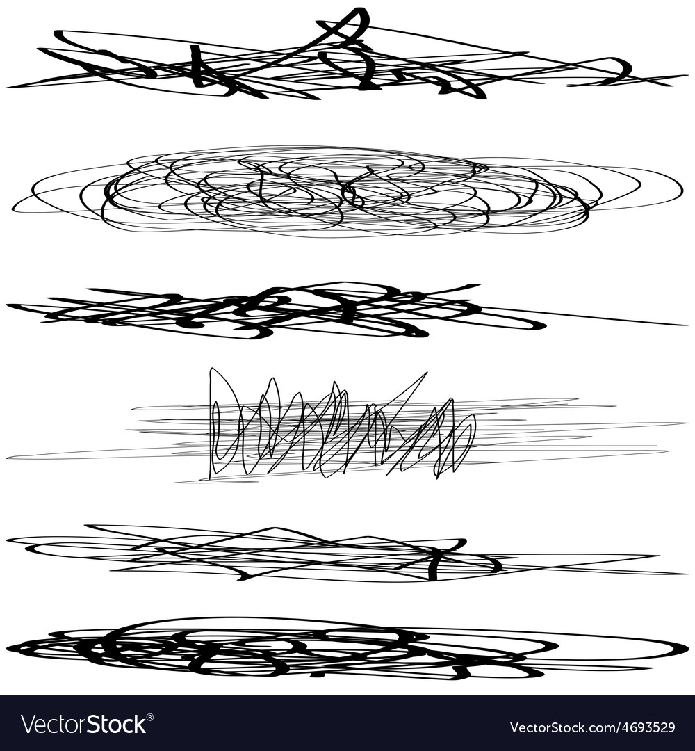 Set scribble Royalty Free Vector Image - VectorStock