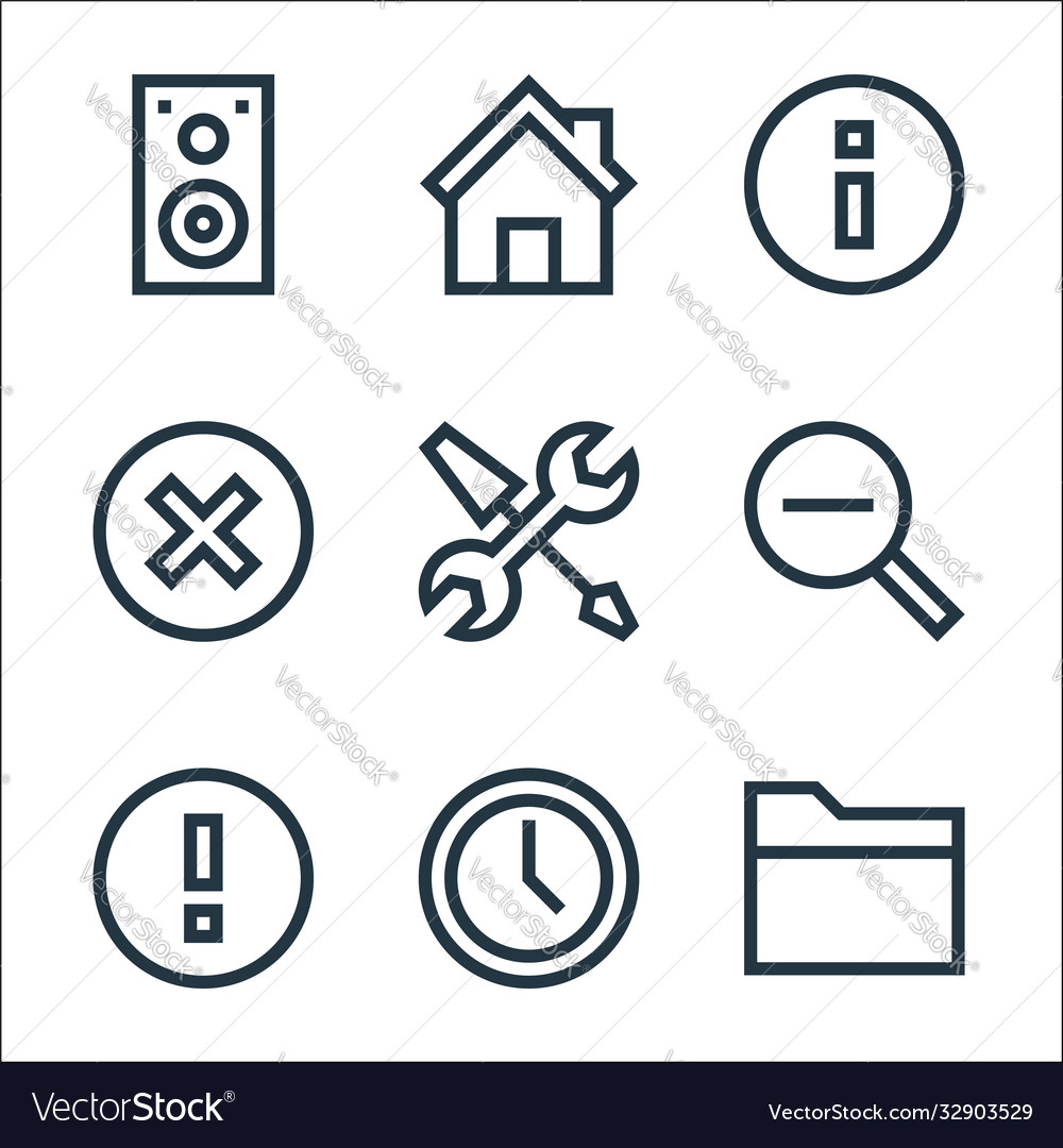 Web essentials line icons linear set quality line Vector Image