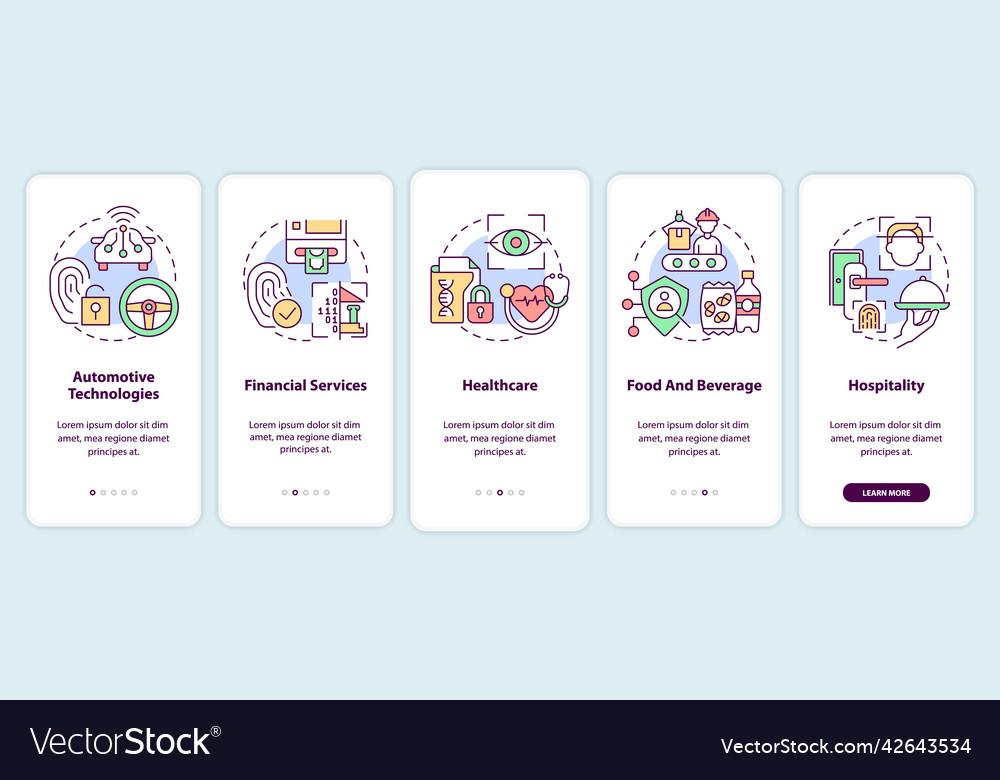Biometric Technology Using Onboarding Mobile App Vector Image