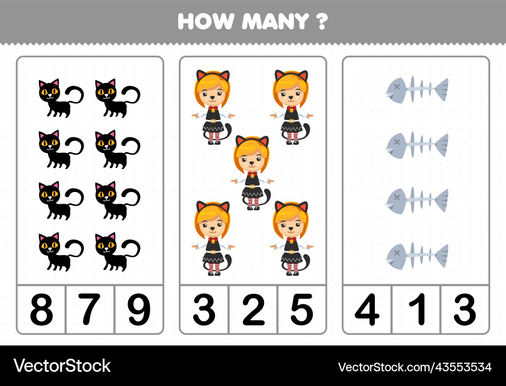 Education game for children counting how many Vector Image