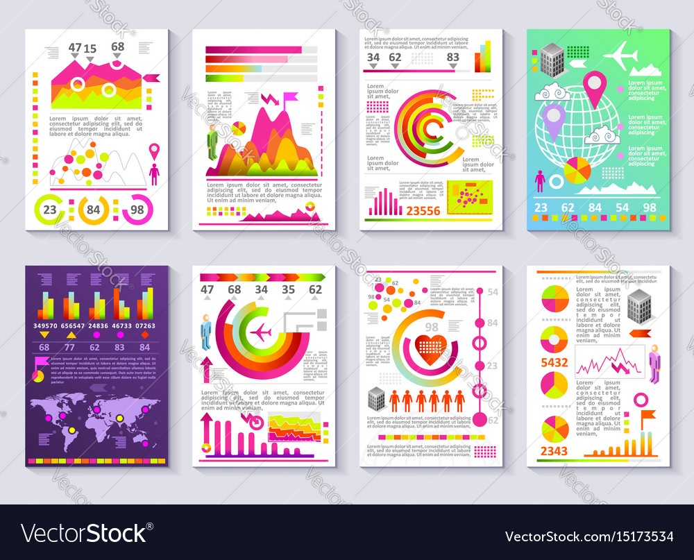 Graphical Business Report Template Modern Vector Image