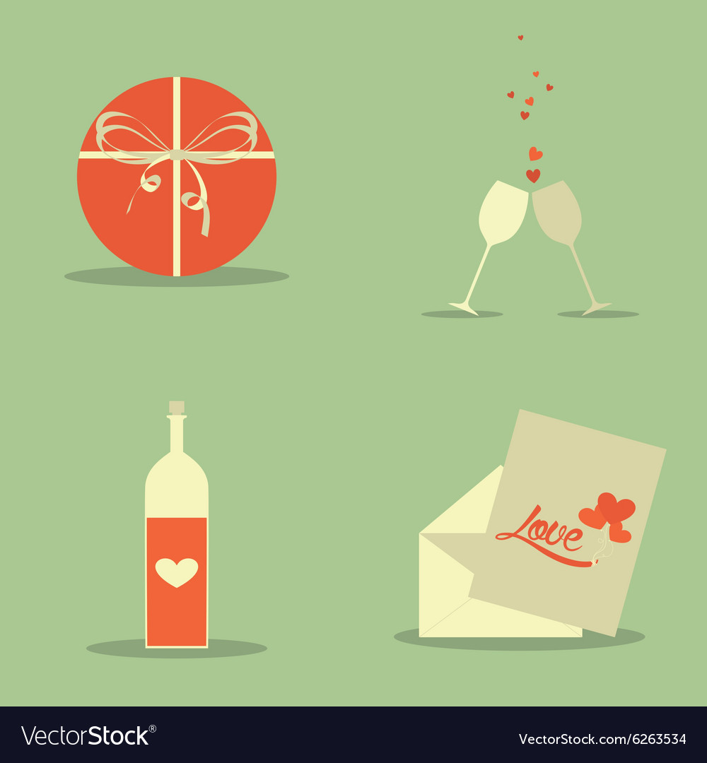 Love objects Royalty Free Vector Image - VectorStock