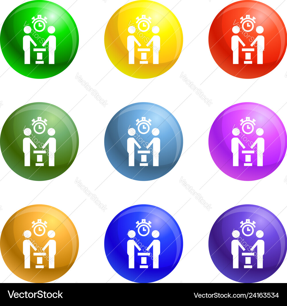 Political debate icons set Royalty Free Vector Image