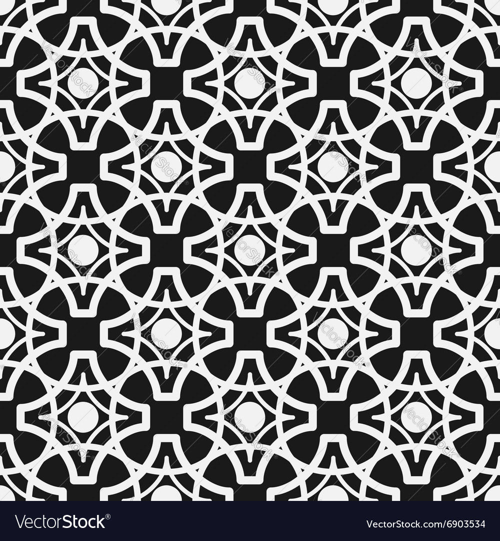 Seamless Geometric Pattern Monochrome Endless Vector Image