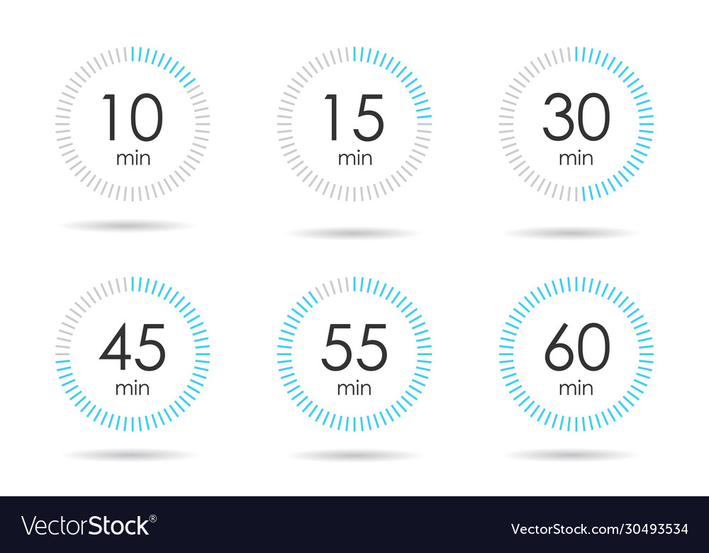 Stopwatch set timer Royalty Free Vector Image - VectorStock