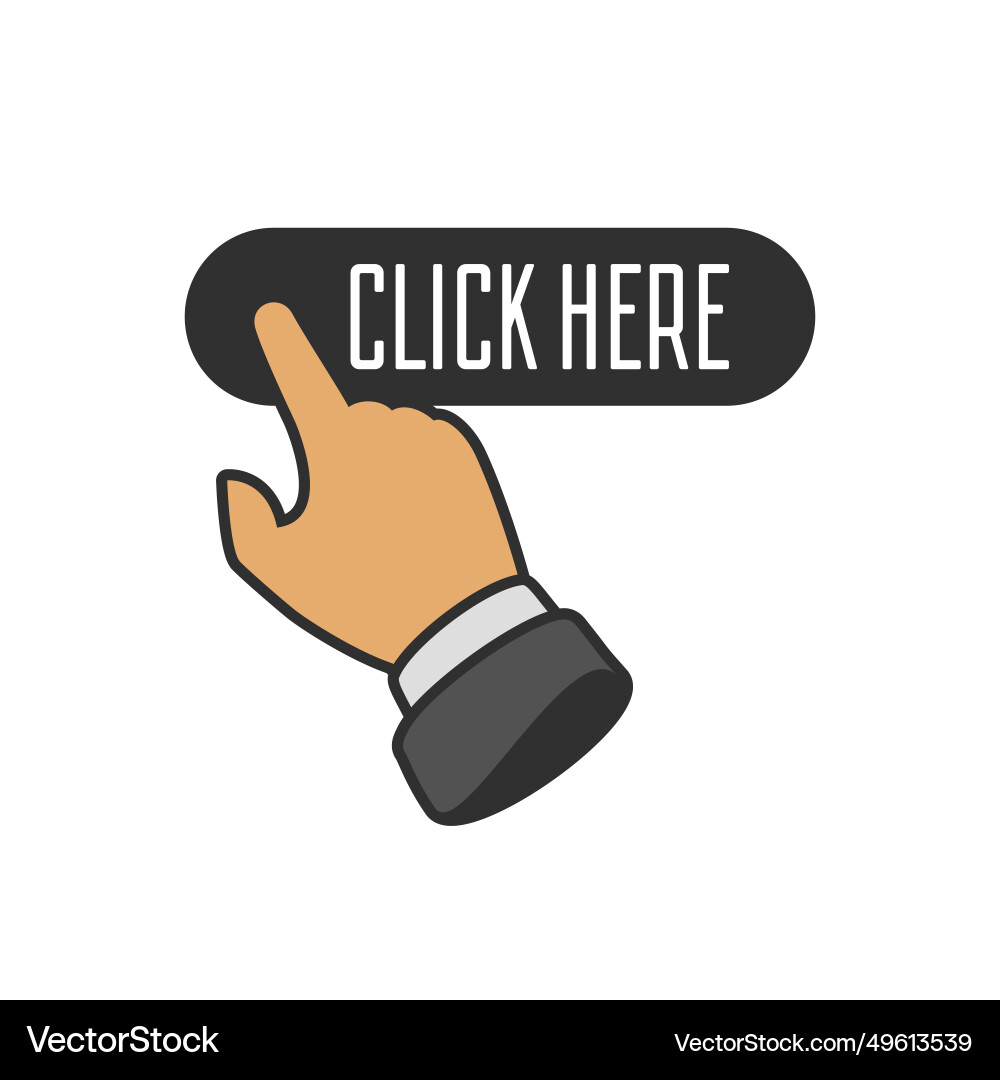 Click here button Royalty Free Vector Image - VectorStock