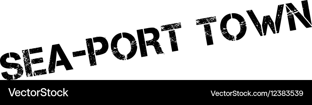 Sea-port town rubber stamp Royalty Free Vector Image