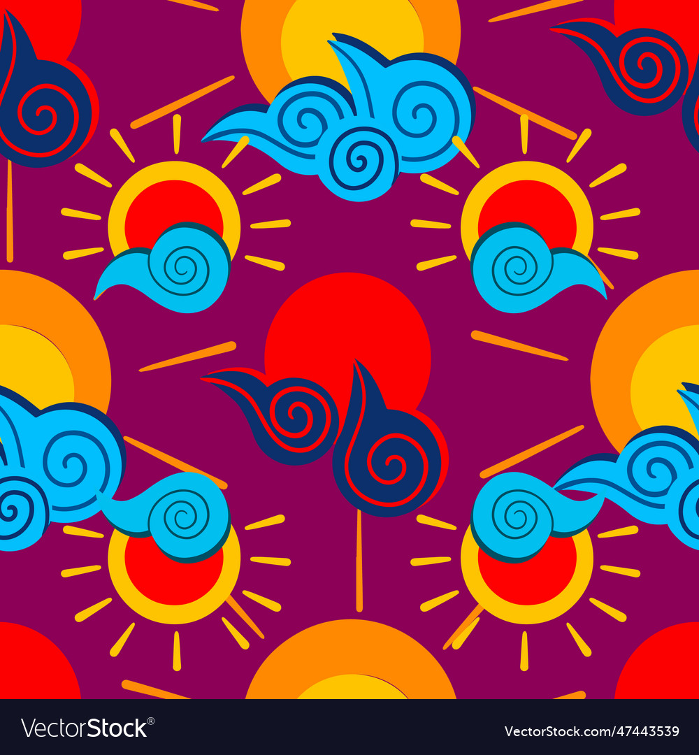 Sunshine vibrant colors repeat pattern Royalty Free Vector