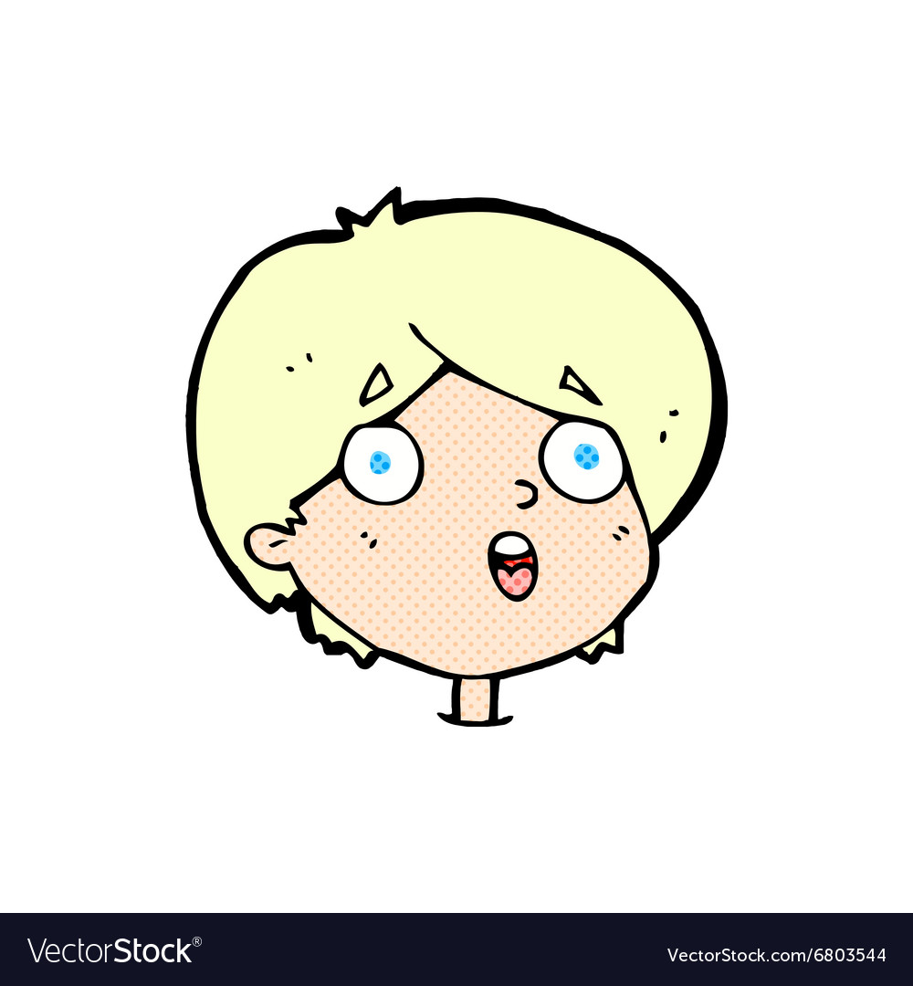 Comic cartoon amazed expression Royalty Free Vector Image