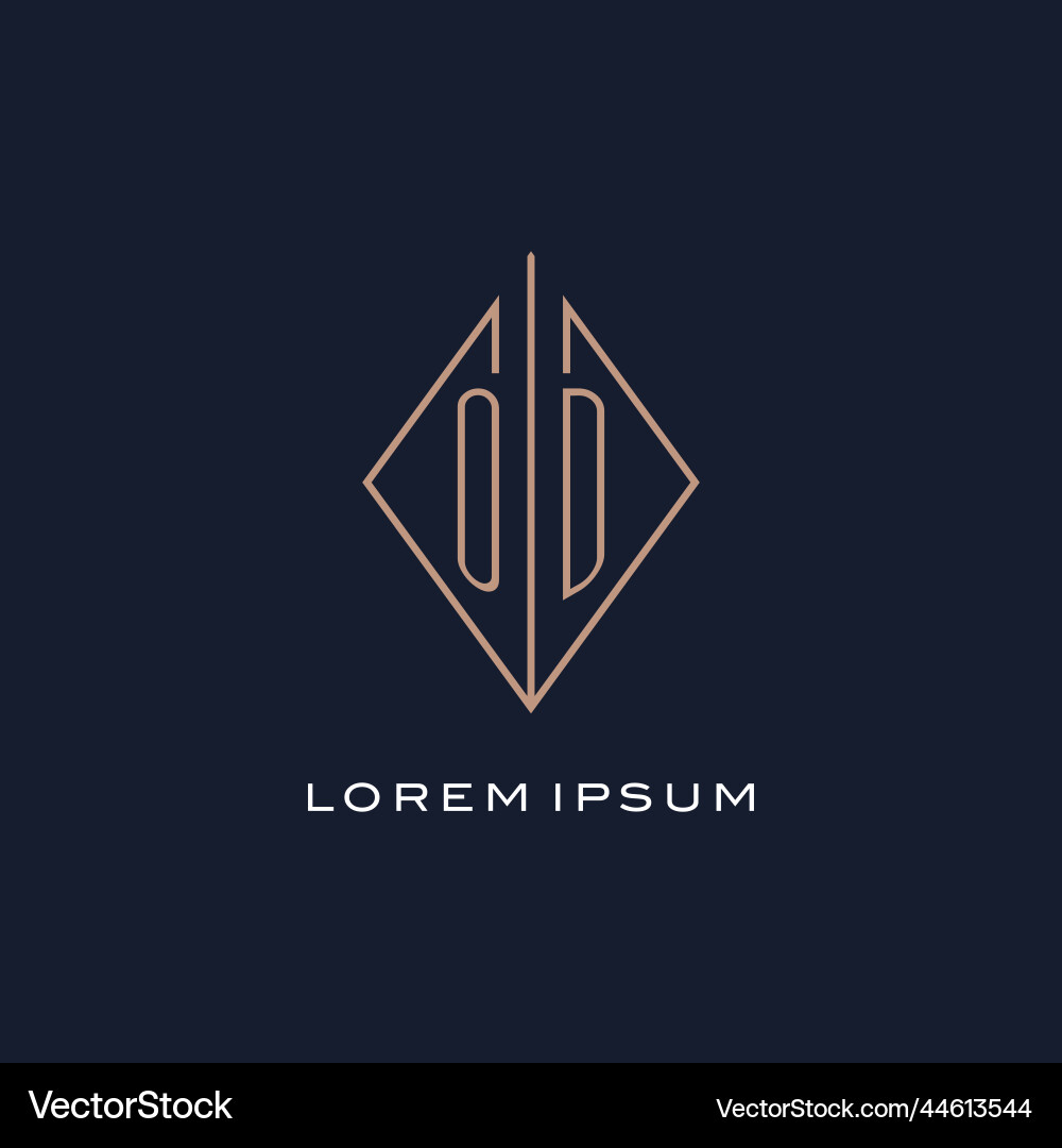 Monogram od logo with diamond rhombus style Vector Image