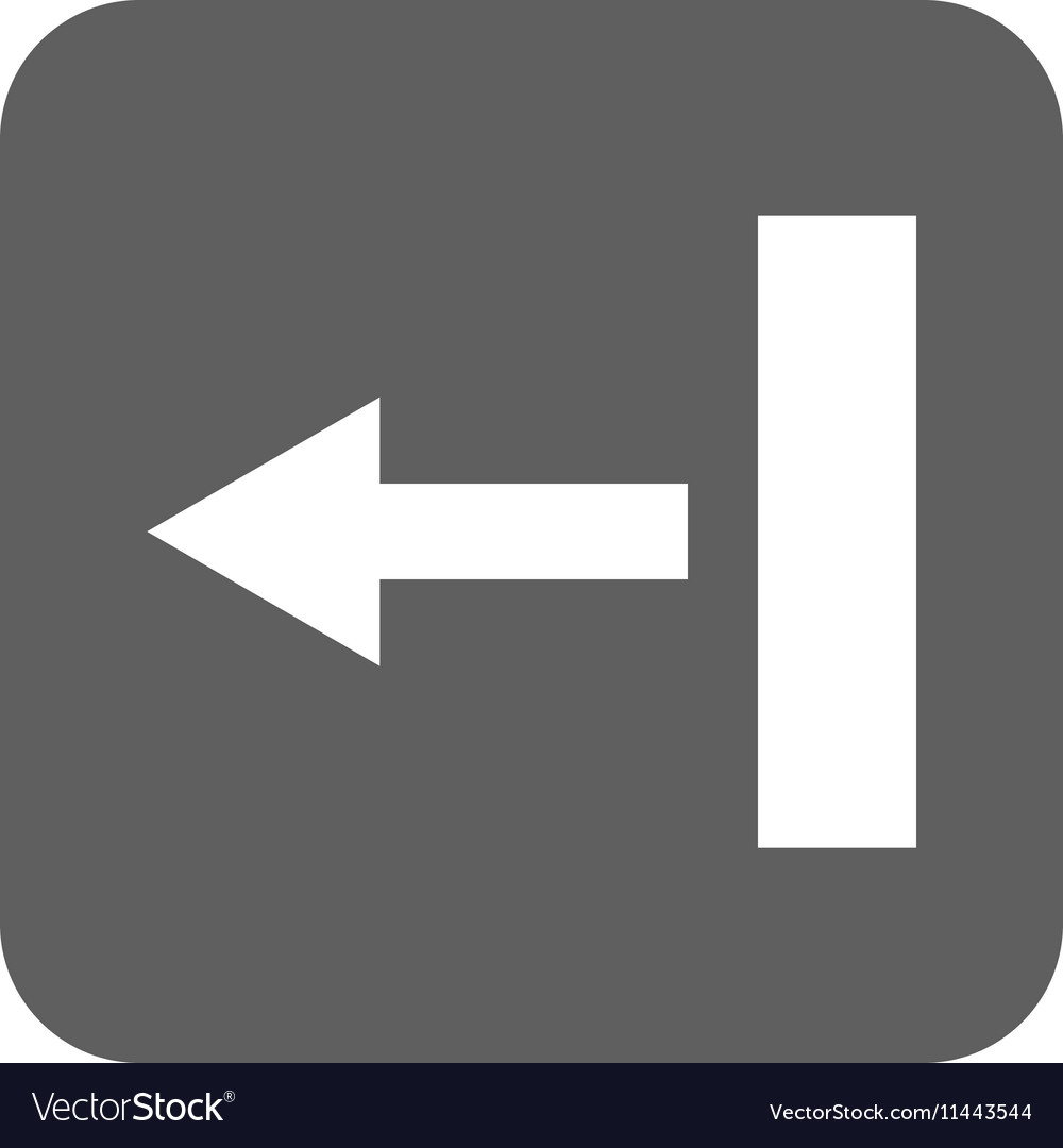 Pull left flat squared icon Royalty Free Vector Image