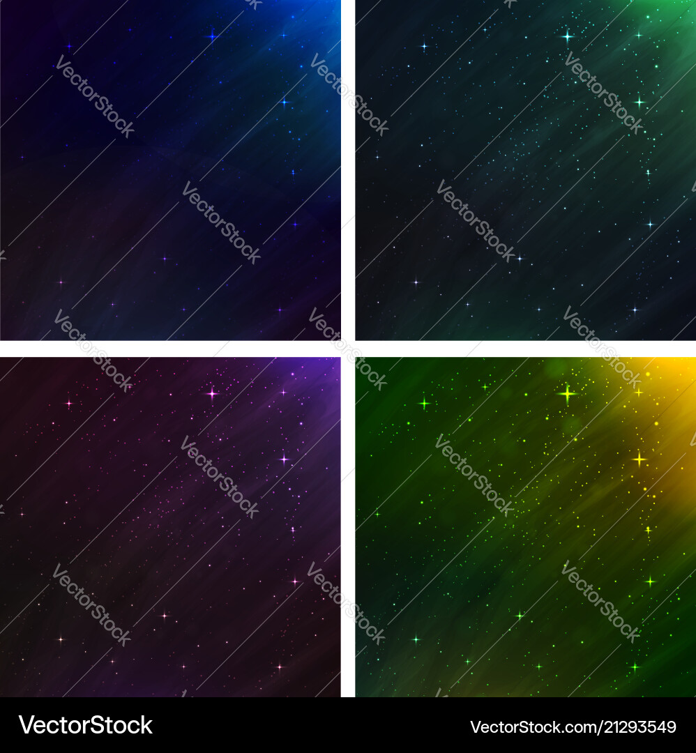 Abstract space background set Royalty Free Vector Image