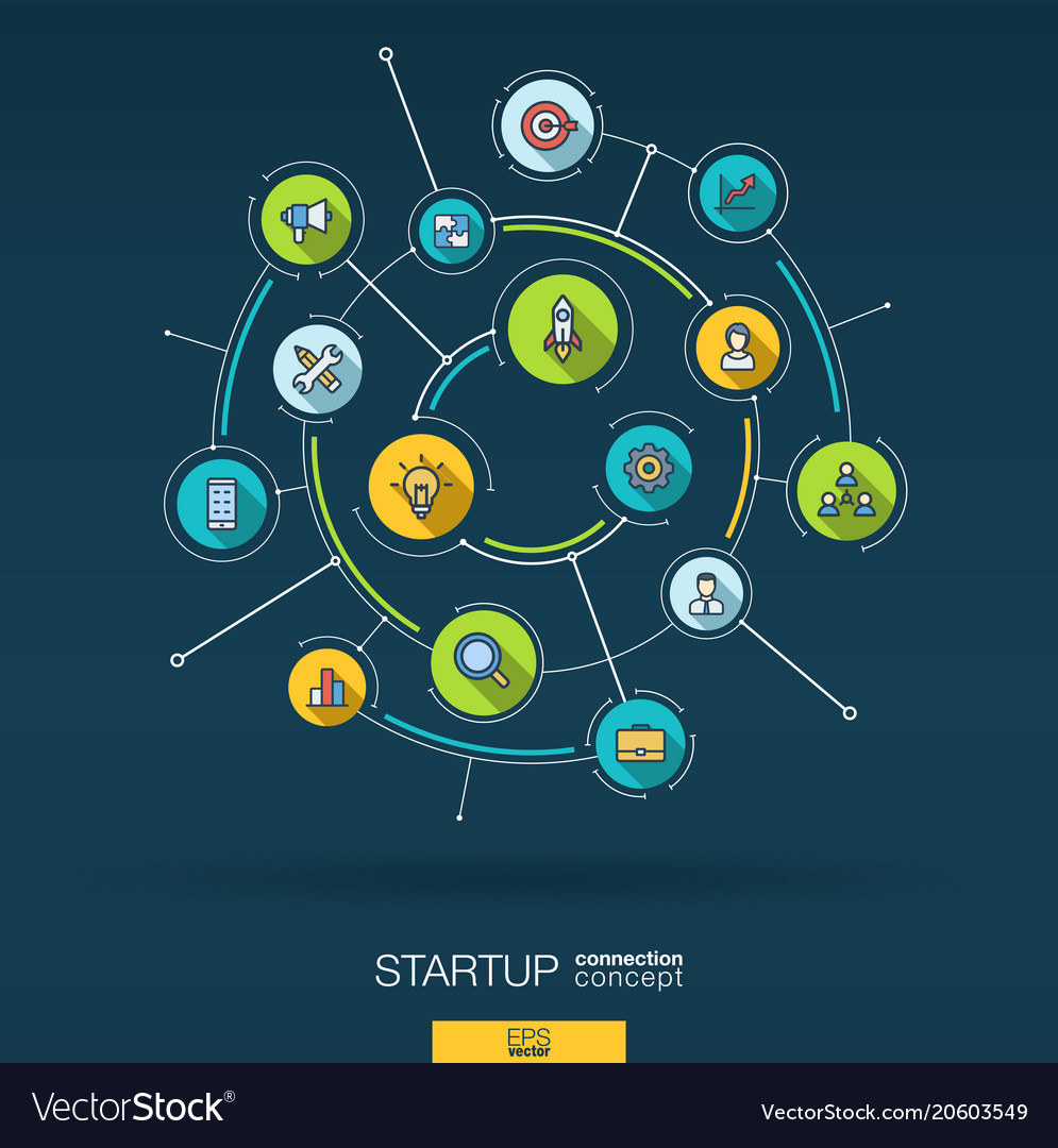 Abstract startup project development background Vector Image