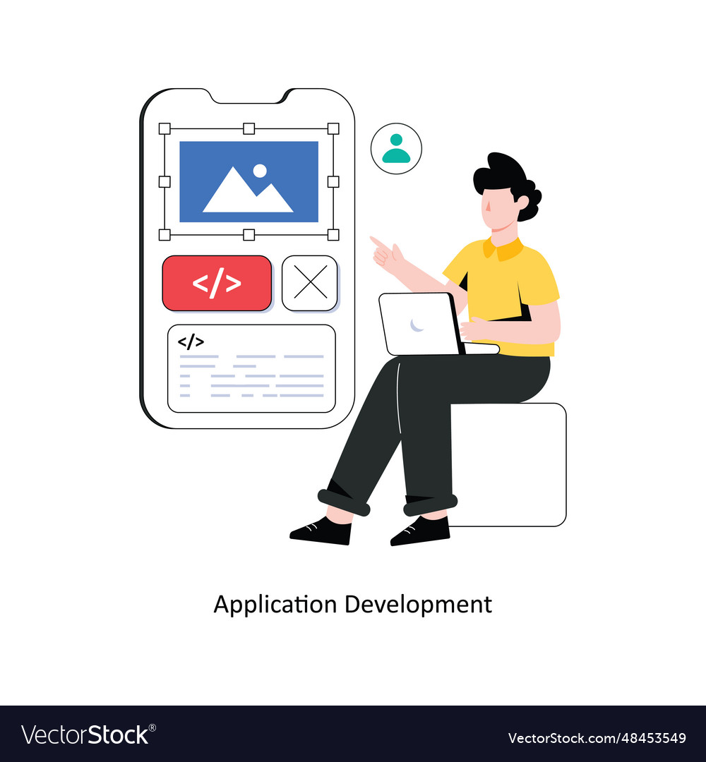 Application development flat style design i Vector Image