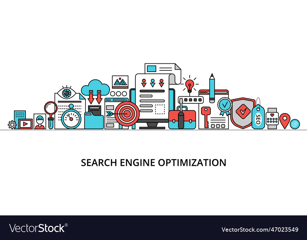 Concept of search engine optimization Royalty Free Vector