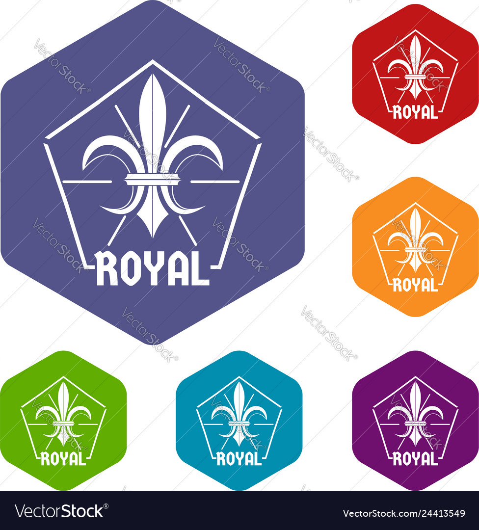 Fleur icons hexahedron Royalty Free Vector Image
