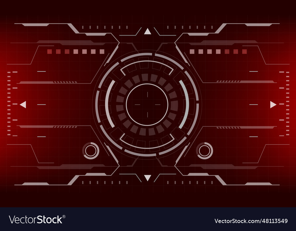 Hud sci-fi interface red screen view design Vector Image