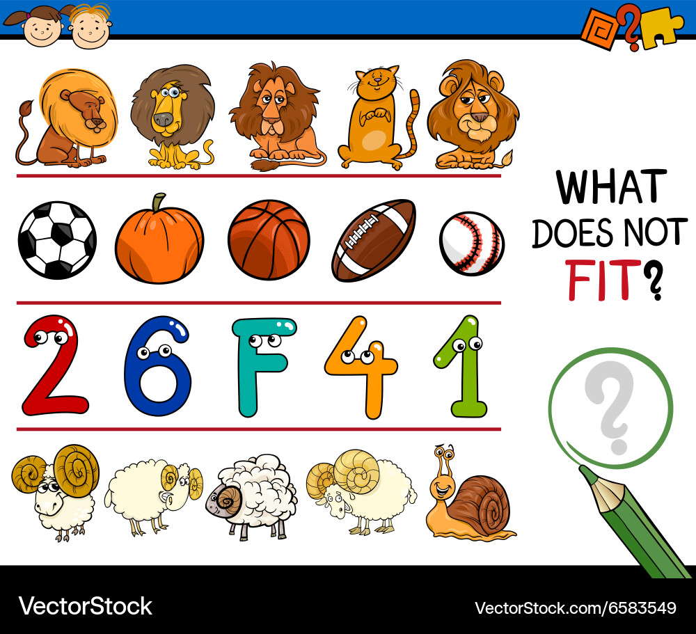 Improper element task for kids Royalty Free Vector Image
