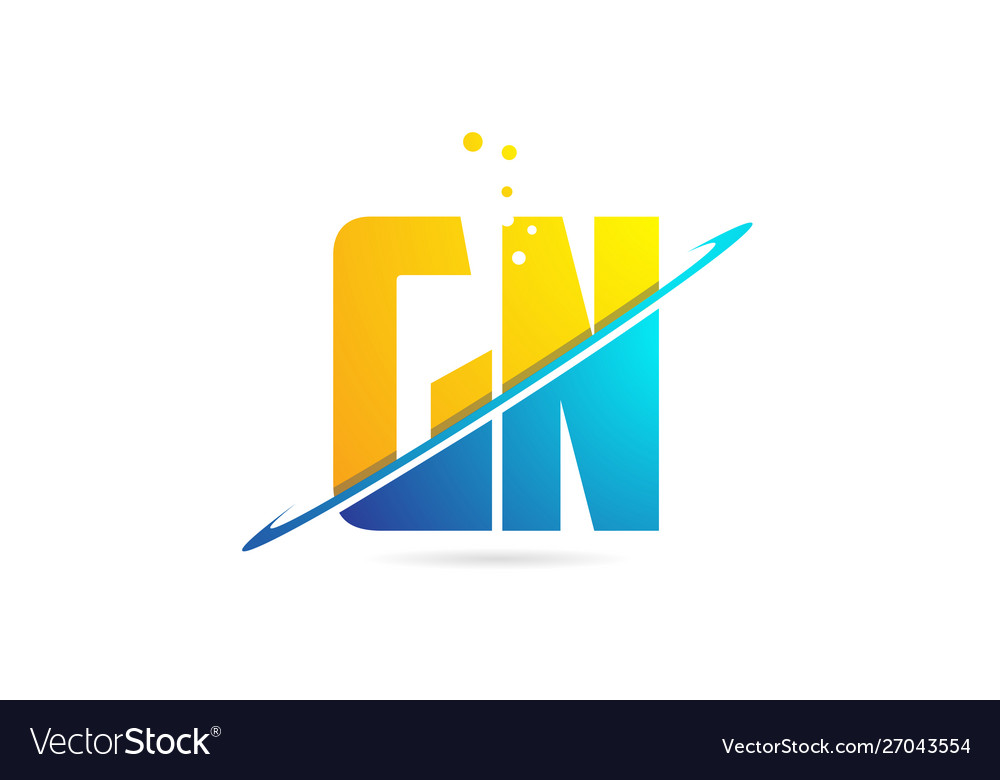 Alphabet letter gn g n combination for logo Vector Image