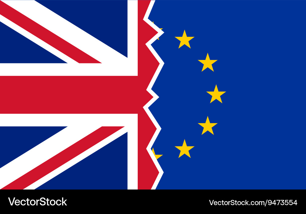 Brexit UK EU referendum flags Royalty Free Vector Image