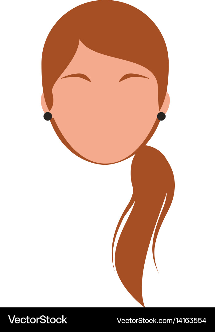 Head woman character icon Royalty Free Vector Image
