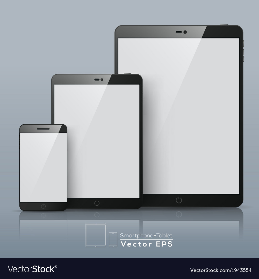 Set of smart phone and tablet Royalty Free Vector Image