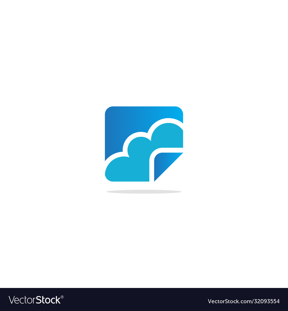 Square cloud technology logo Royalty Free Vector Image