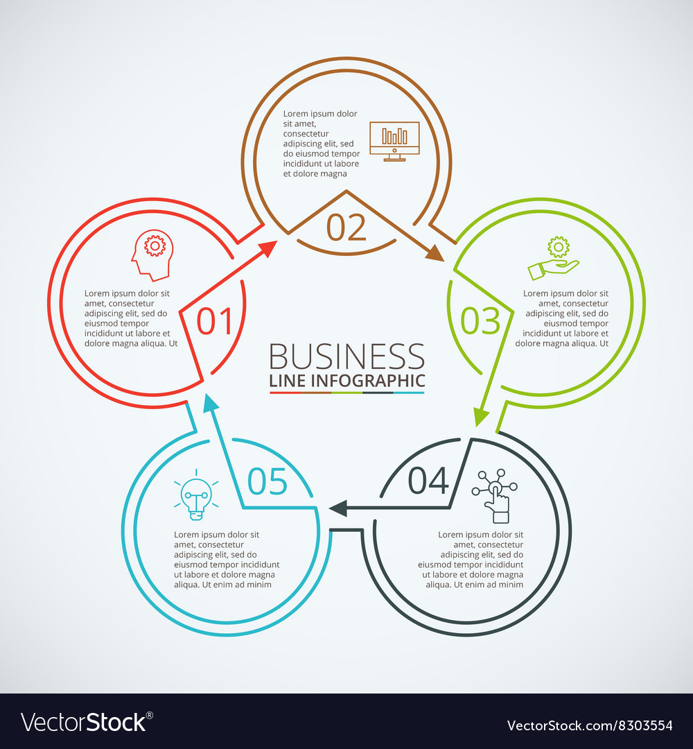 Thin line flat element for infographic Royalty Free Vector