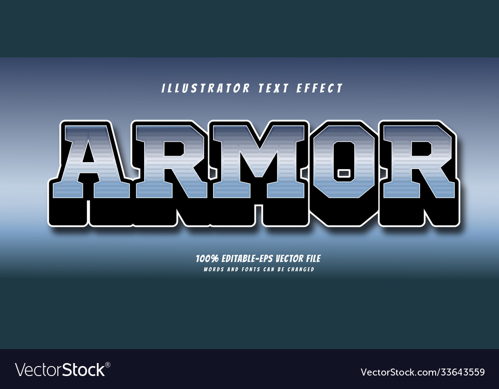 Armor text effect Royalty Free Vector Image - VectorStock