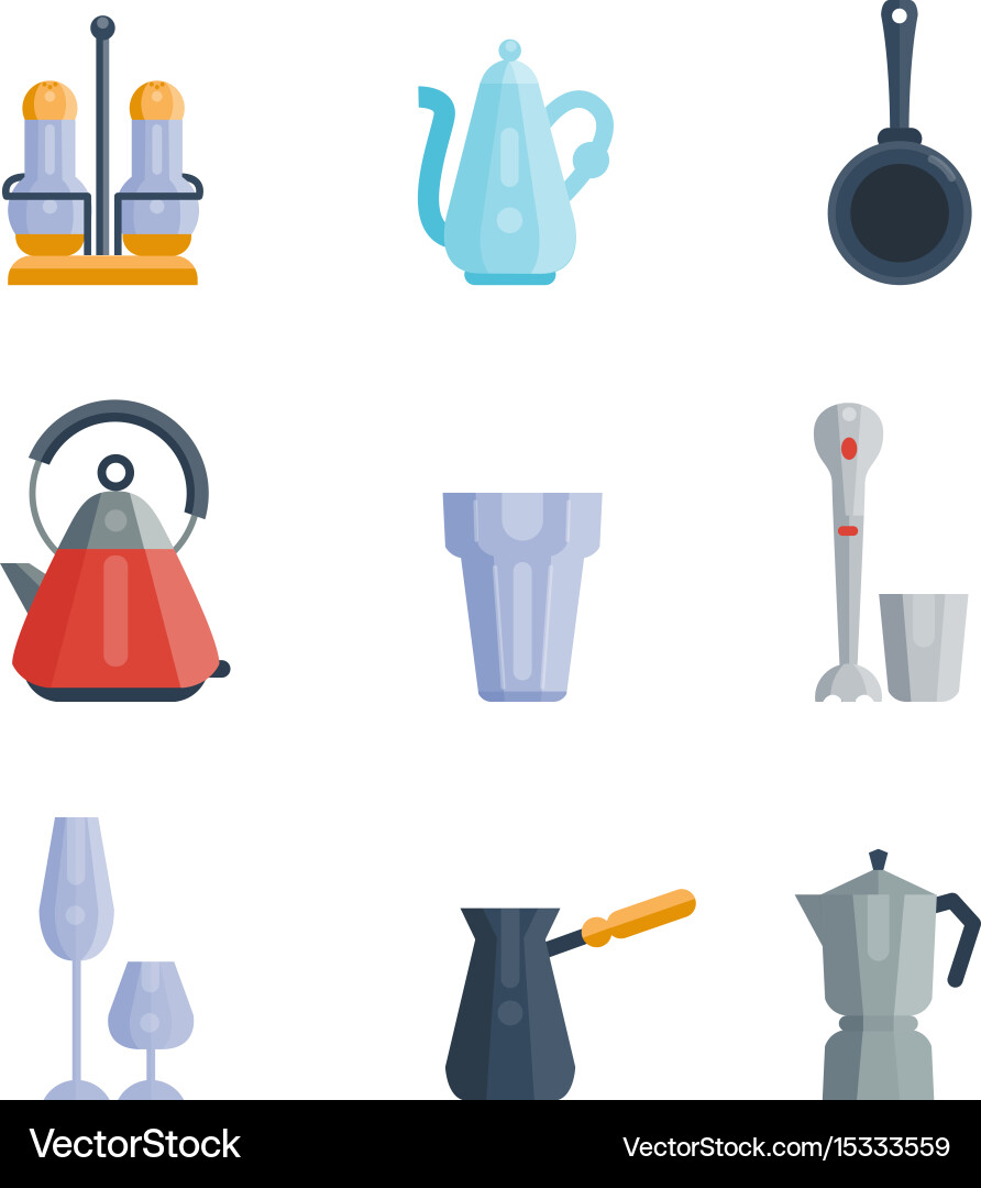 Kitchen utensils icons Royalty Free Vector Image