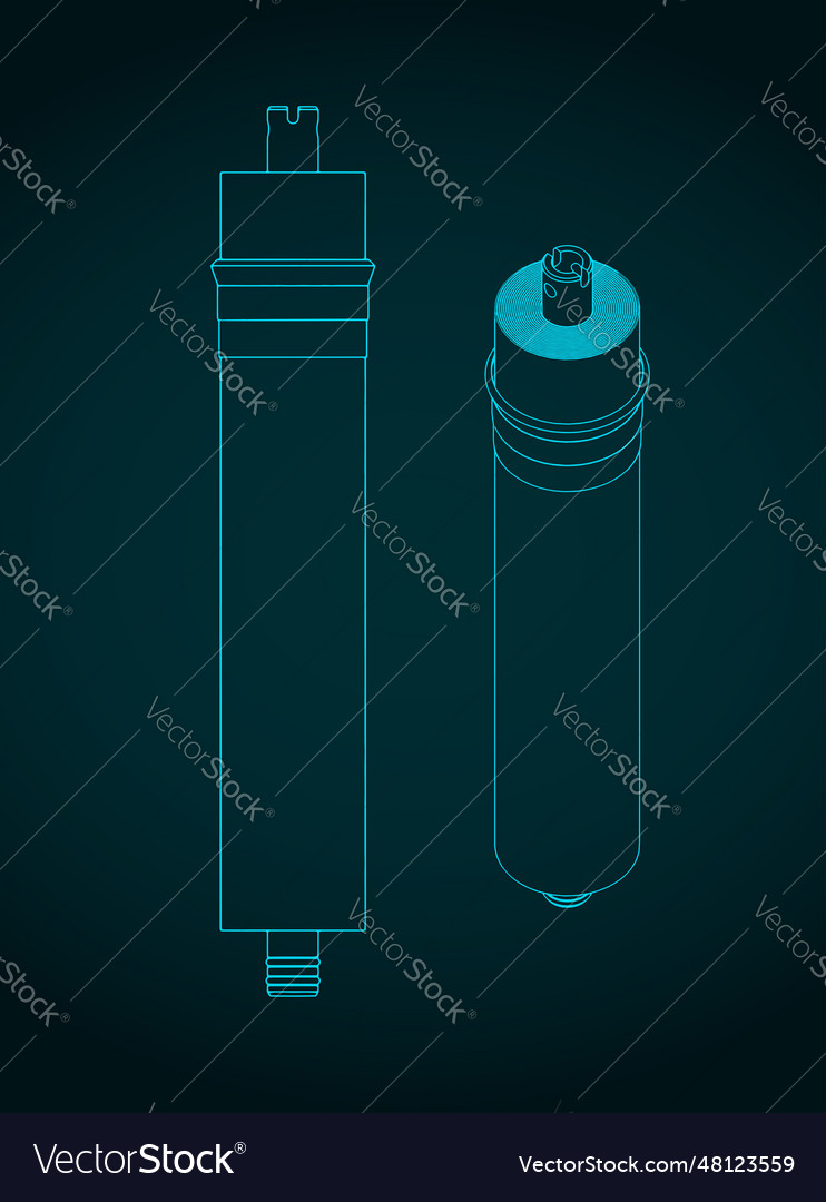 Reverse osmosis membrane isometric blueprint Vector Image Reverse osmosis membrane isometric blueprint Vector Image