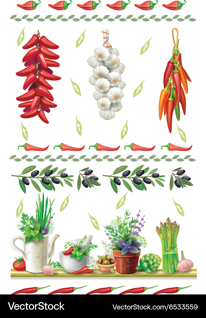 Set food borders Royalty Free Vector Image - VectorStock