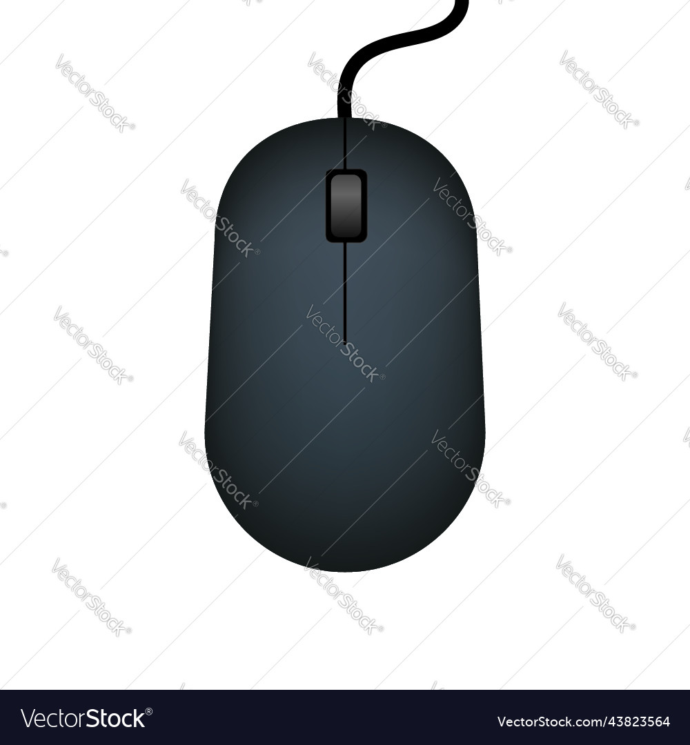 Black computer mouse Royalty Free Vector Image