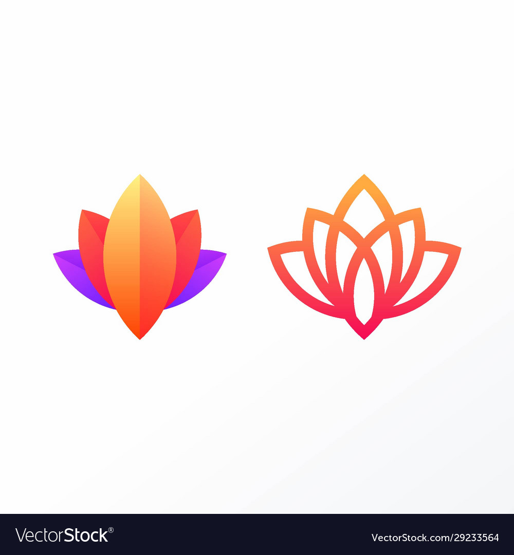 Lotus flowers logo design ready to use Royalty Free Vector