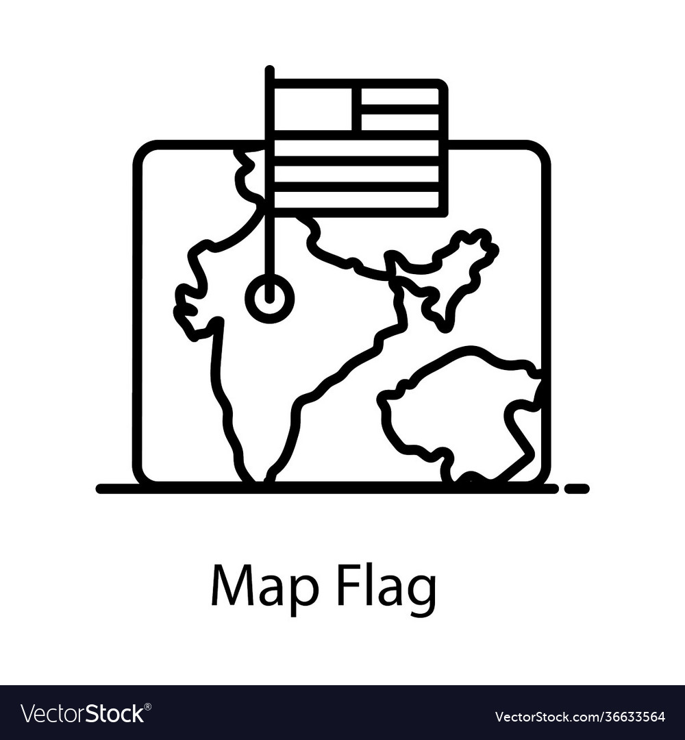 Map flag Royalty Free Vector Image - VectorStock