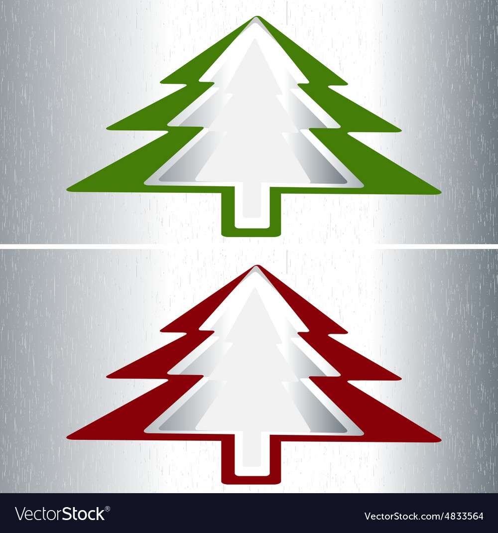 Set of two christmas trees Royalty Free Vector Image