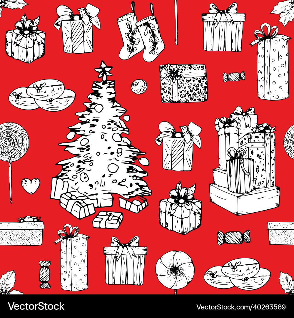 Christmas seamless pattern background Royalty Free Vector
